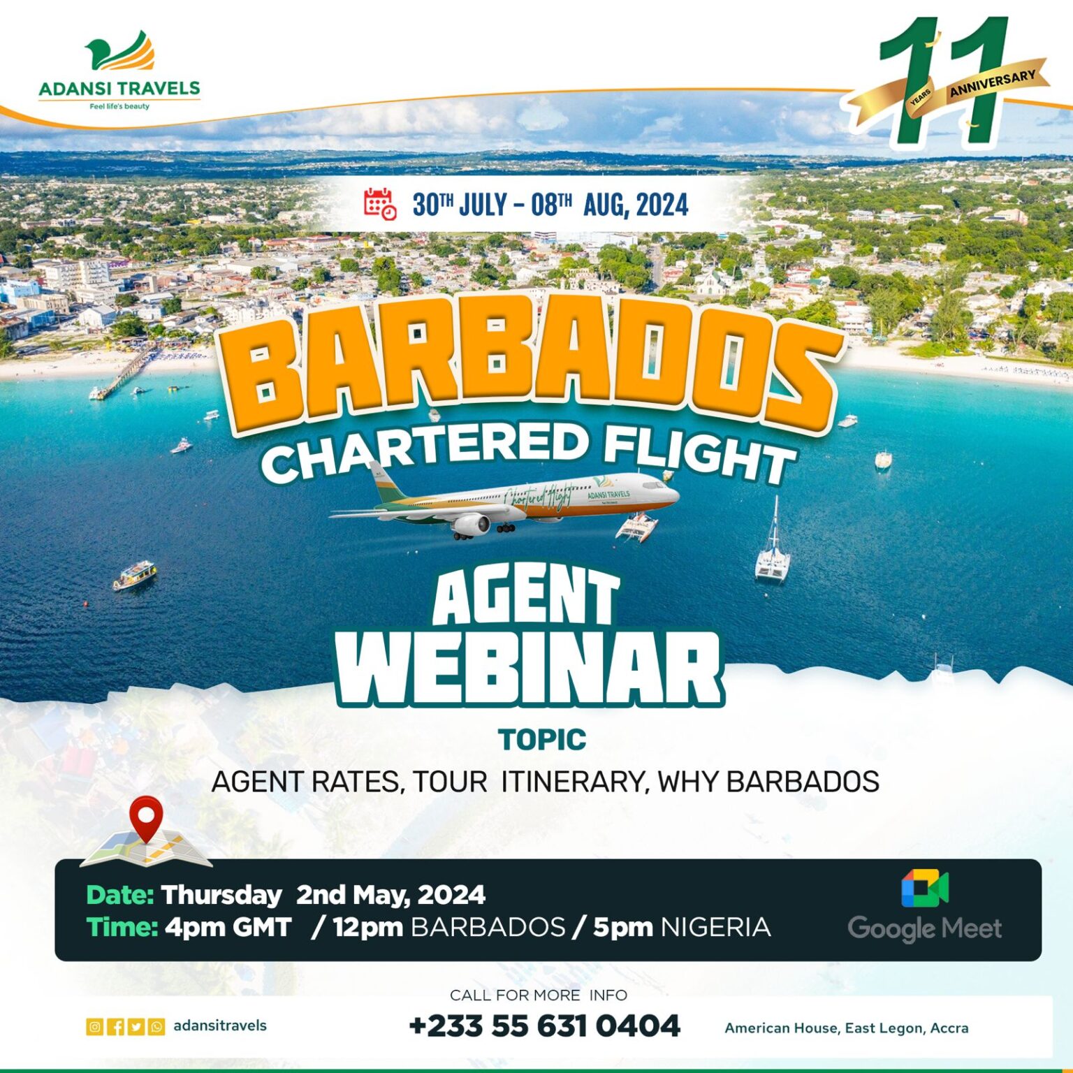 barbados Chartered Flight Agent Webinar - Adansi travels